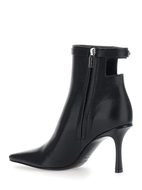 JIMMY CHOO Leather Pointed Toe Stiletto Ankle Boots - Multicolor