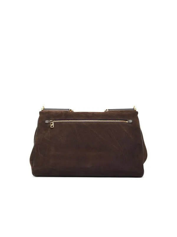 Dolce & Gabbana Dark Suede 'my Sicily' Maxi Bag - Brown