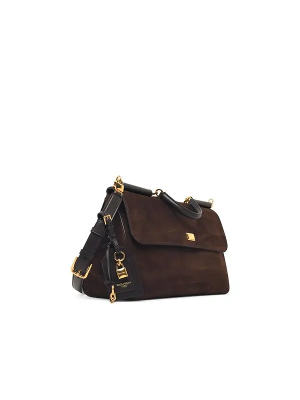 Dolce & Gabbana Dark Suede My Sicily Maxi Bag - Brown