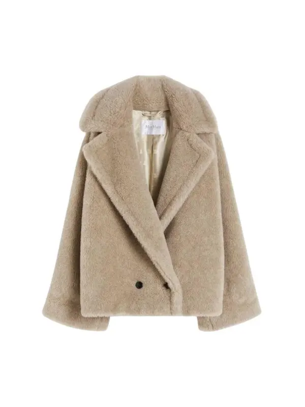 Max Mara Alpaca And Cashmere Teddy Coat Sand - Multicolor