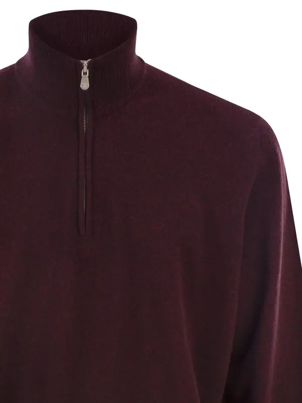 Brunello Cucinelli Cashmere Turtleneck Sweater With Zipper