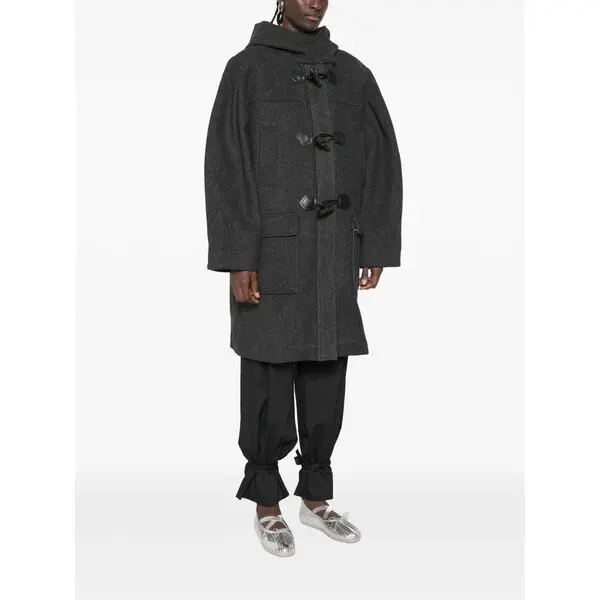 GANNI Oversized Toggle Coat - Gray