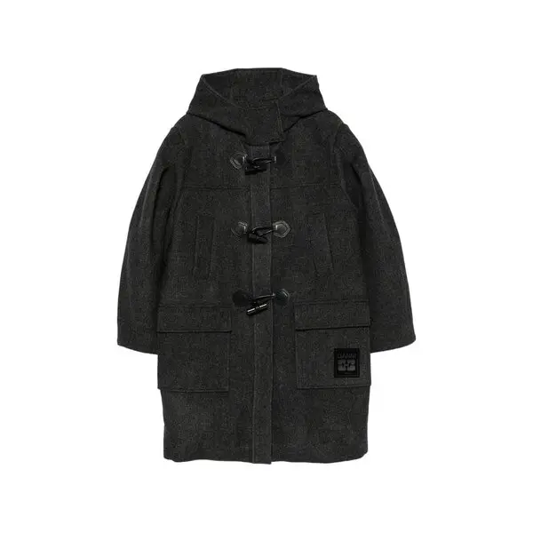 GANNI Oversized Toggle Coat - Gray