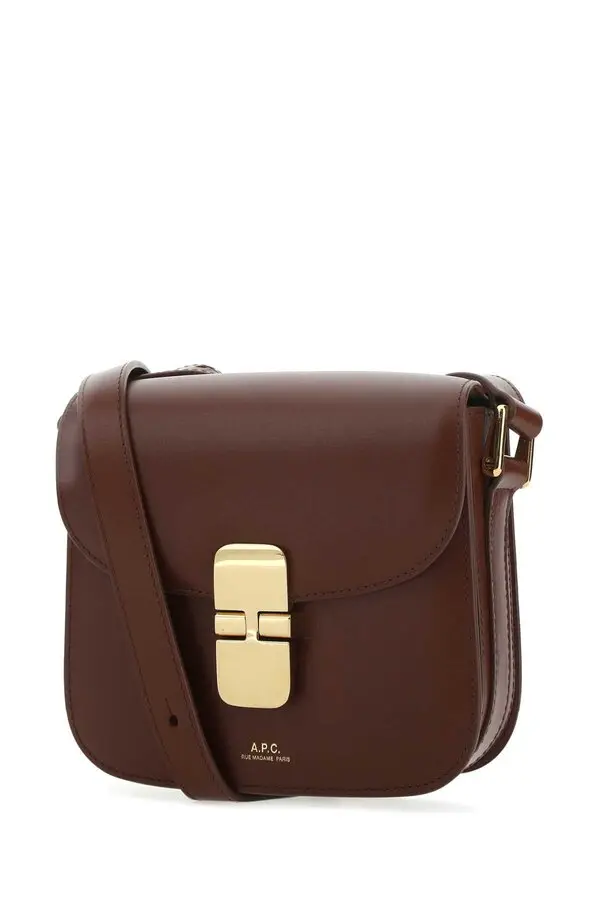 A.p.c. Leather Grace Mini Crossbody Bag - Brown