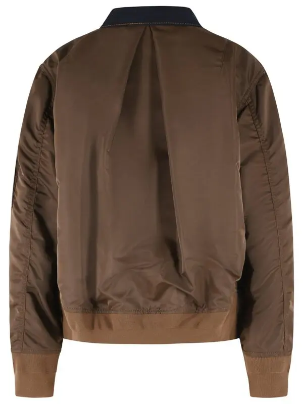 Sacai Navy And Brown Cotton And Polyester Jacket