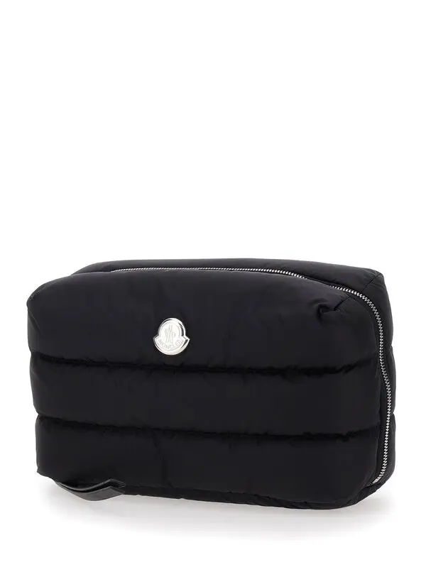 Moncler Clutch 'caradoc' With Patch Logo On The Front In Black Tech Fabric For