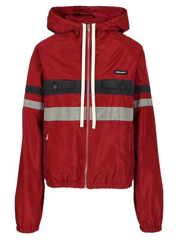 Miu Miu Blouson In Technical Canvas - Red