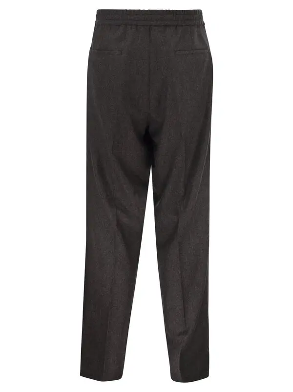 Brunello Cucinelli Tailored Virgin Wool Jogger Trousers - Brown