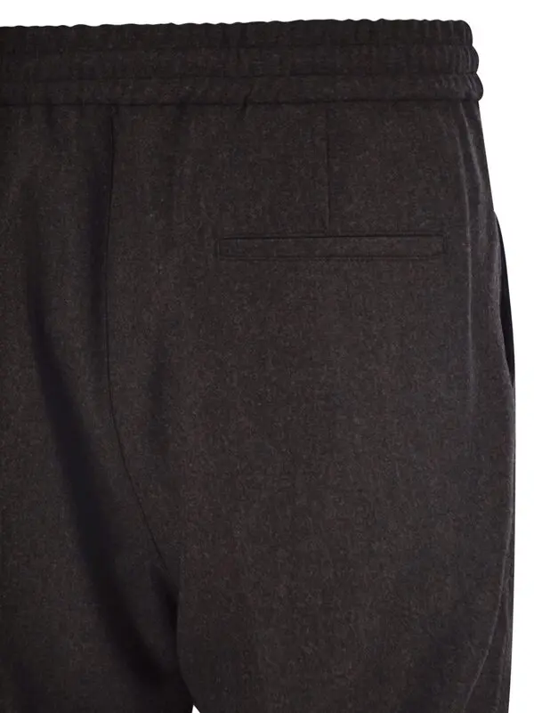 Brunello Cucinelli Tailored Virgin Wool Jogger Trousers - Brown