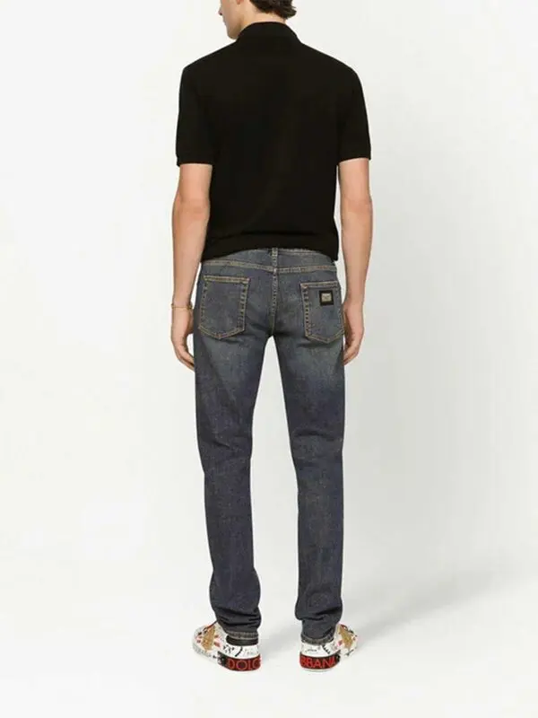 Dolce & Gabbana Polo Shirt With Appliqu - Black