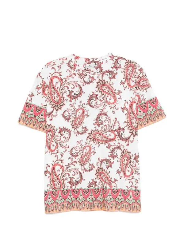 Etro T-shirt With Paisley Trim