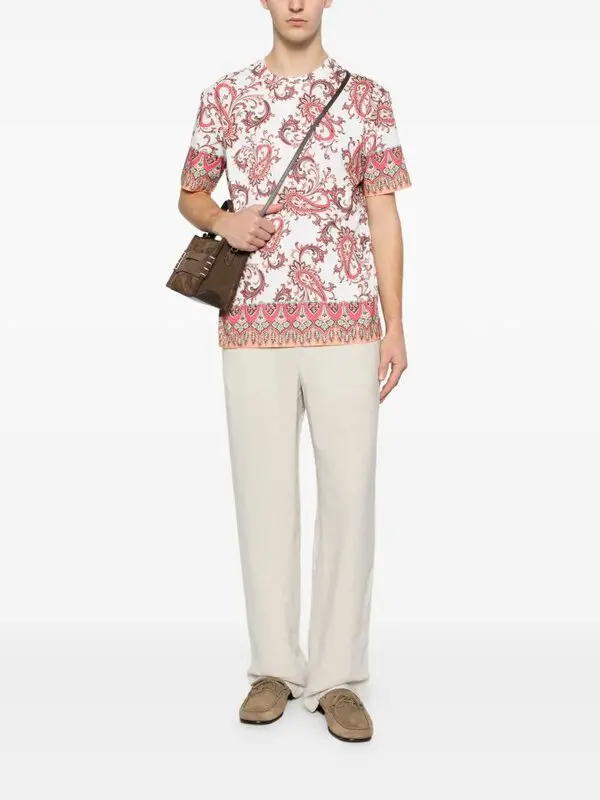 Etro T-shirt With Paisley Trim