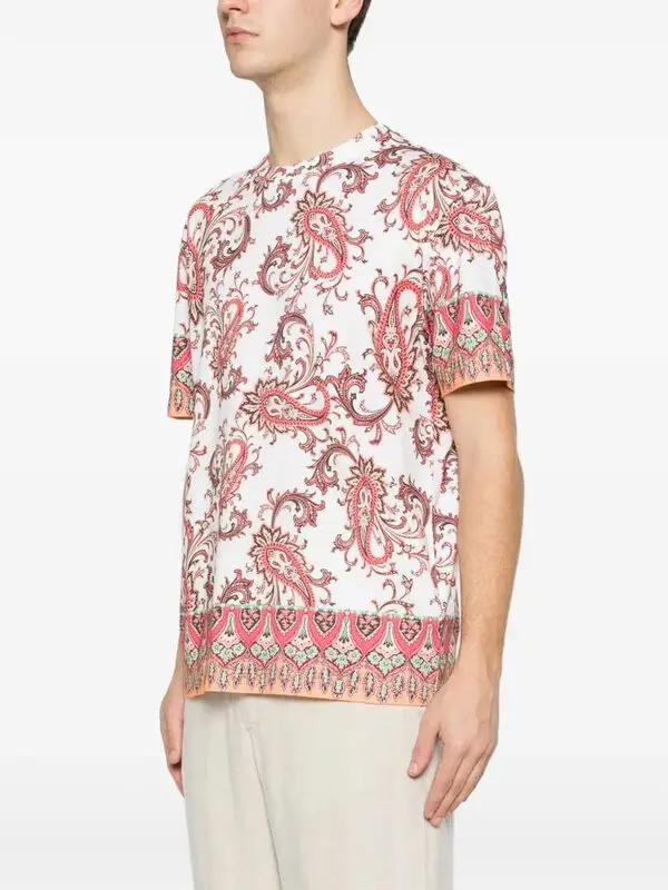 Etro T-shirt With Paisley Trim