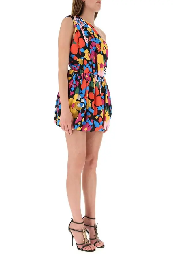 Saint Laurent Printed Viscose Mini Dress