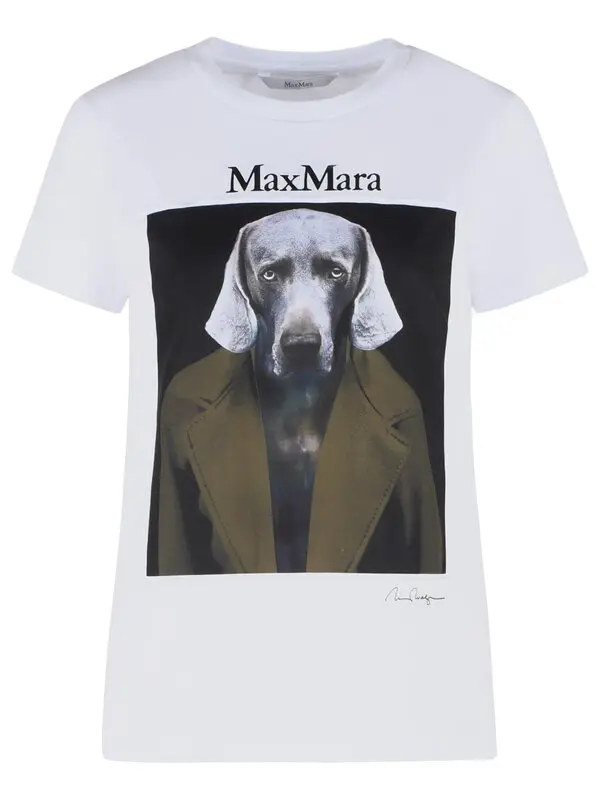 Max Mara Cotton Jersey Graphic Crew Neck Sweater - Green