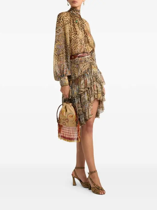 Etro Ruffled Paisley Skirt