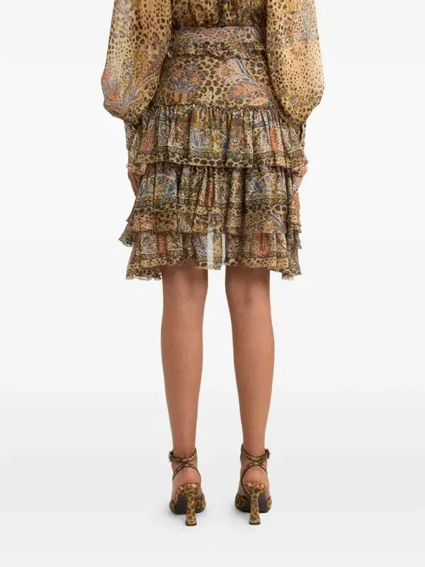 Etro Ruffled Paisley Skirt