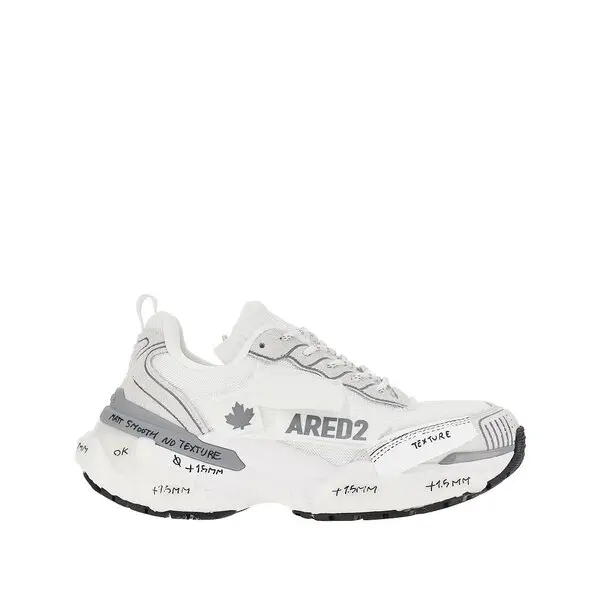 Dsquared2 Faster Suede Leather And Mesh Sneakers - White