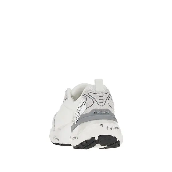 Dsquared2 Faster Suede Leather And Mesh Sneakers - White