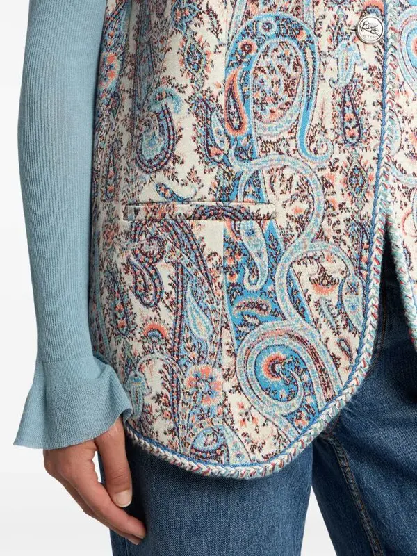 Etro Jacquard Vest With Floral Paisley Pattern