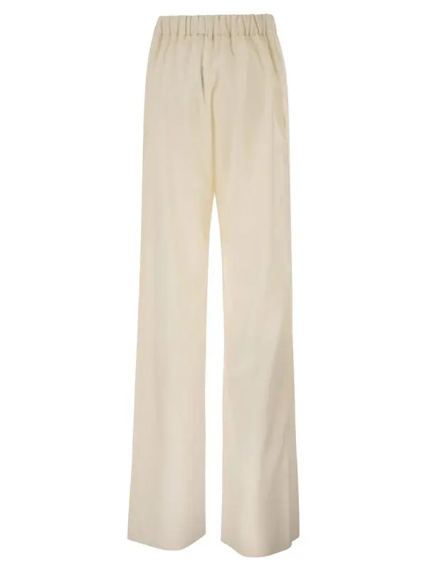 Max Mara Mxmeditto Fluid Tailored Trousers In Pure Virgin Wool - Cream