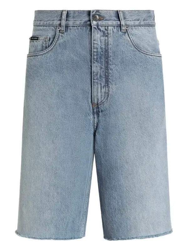 Dolce & Gabbana Logo Denim Shorts - Blue