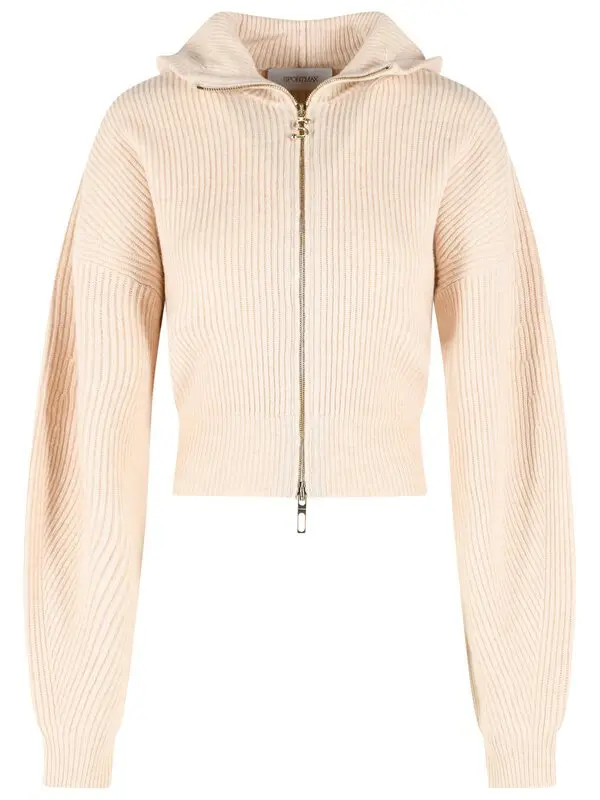 Sportmax Balco' Ivory Wool And Cashmere Cardigan - Cream