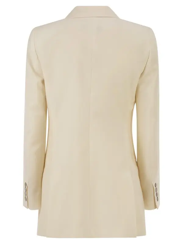 Max Mara Mxmbikini Pure Virgin Wool Tailored Double-breasted Blazer - Cream