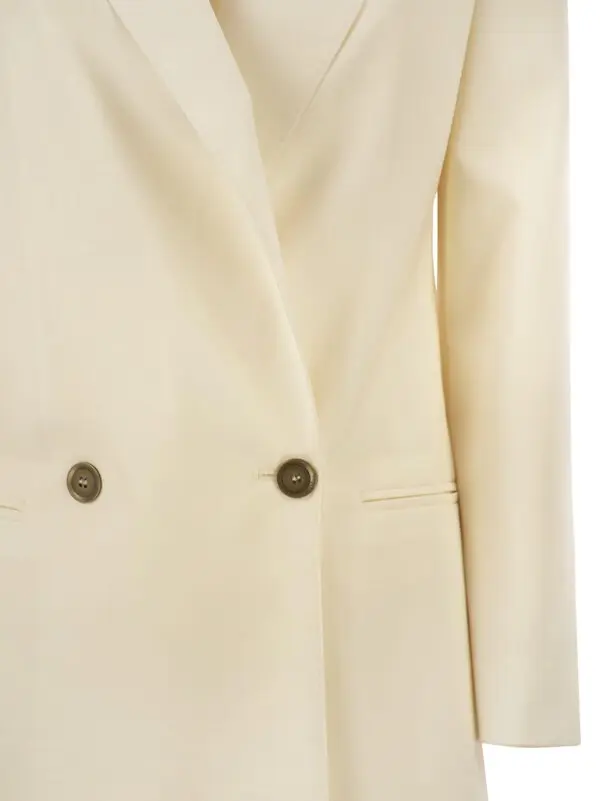 Max Mara Mxmbikini Pure Virgin Wool Tailored Double-breasted Blazer - Cream