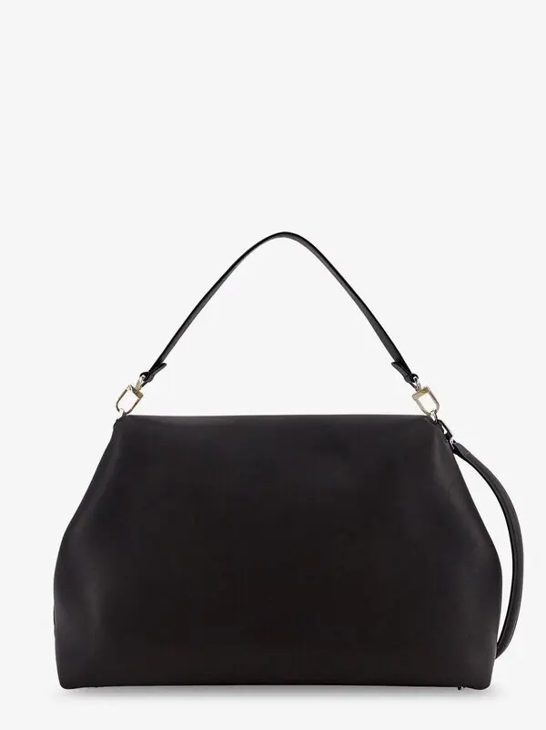 TOTEME T-lock Leather Shoulder Bag - Black