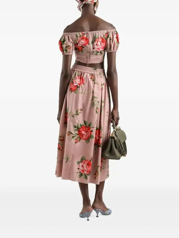Dolce & Gabbana Floral Pleated Midi Skirt - Multicolor