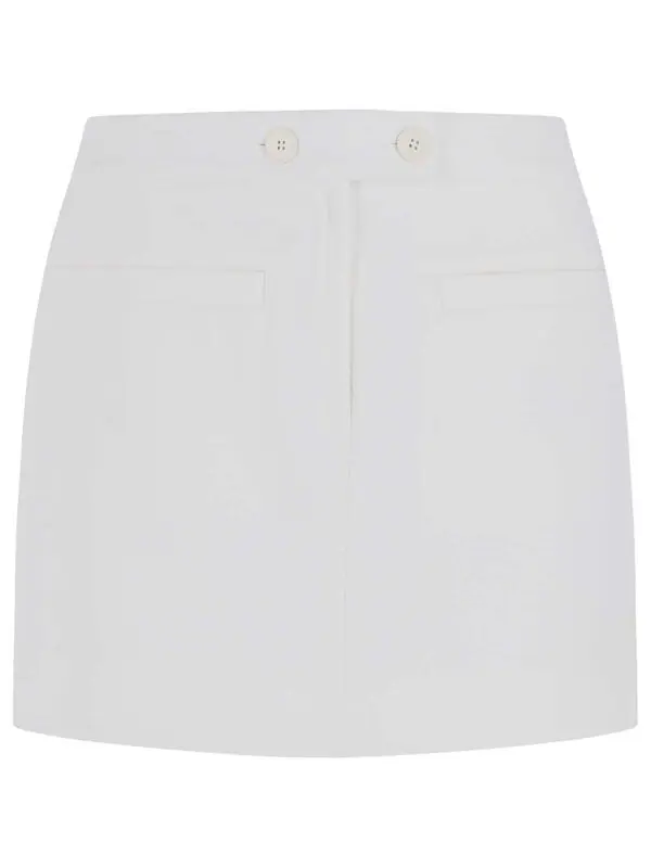 COURREGES Wool Blend Miniskirt - White