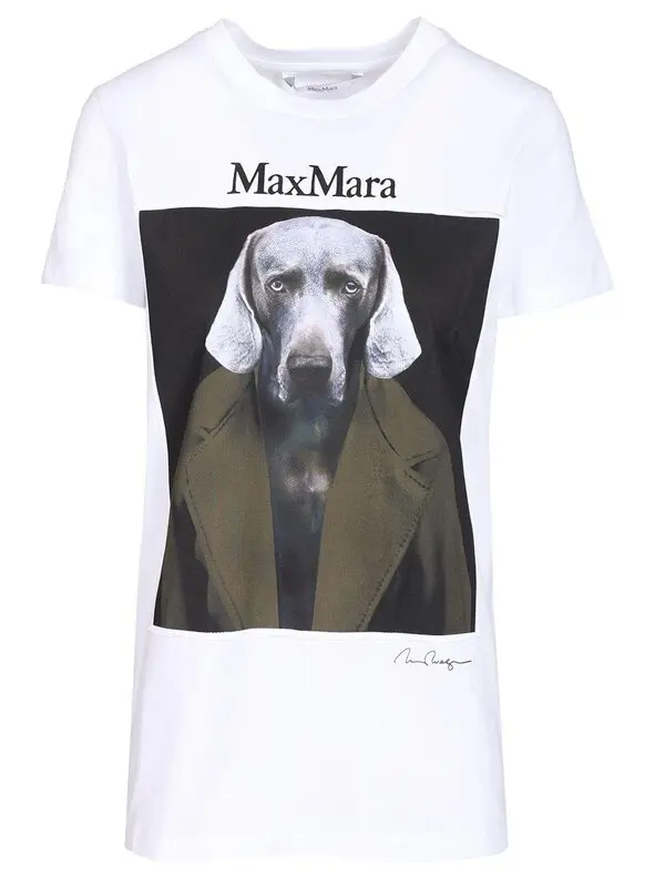Max Mara Jersey T-shirt With Iconic Print - White
