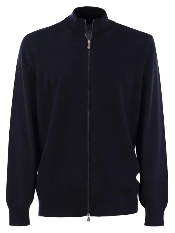 Brunello Cucinelli High-necked Cashmere Cardigan With Zip