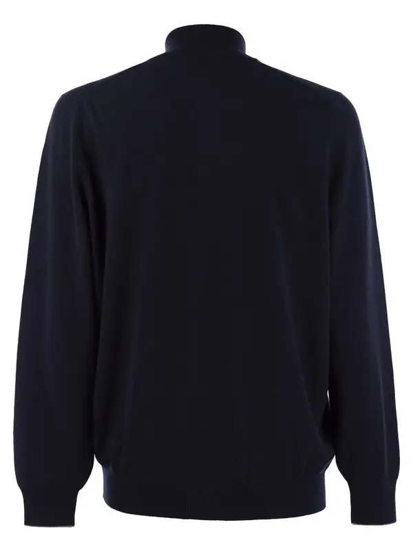 Brunello Cucinelli High-necked Cashmere Cardigan With Zip