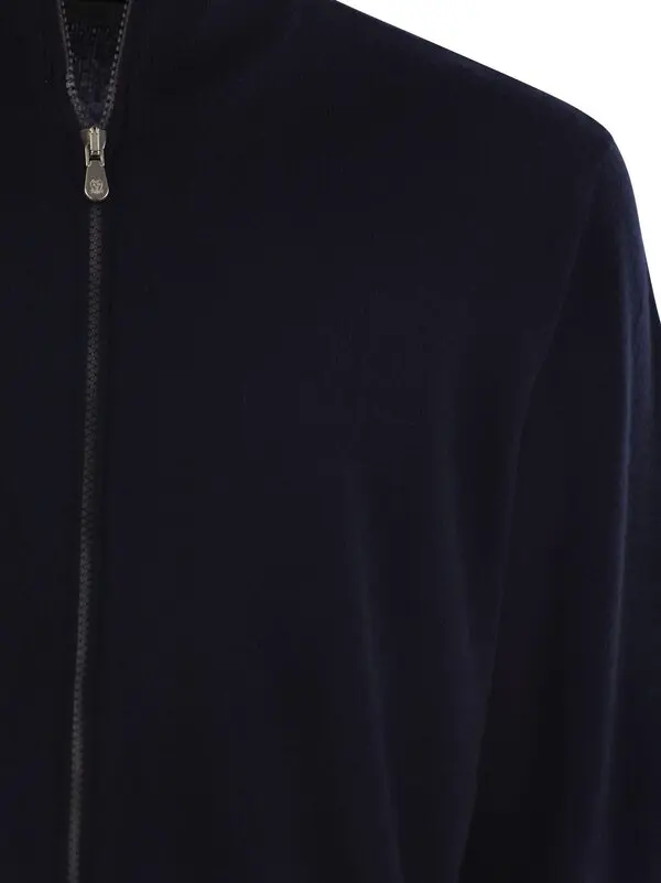 Brunello Cucinelli High-necked Cashmere Cardigan With Zip