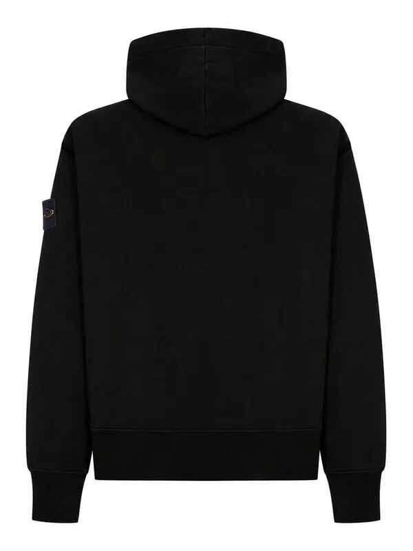 Stone Island Cotton Zip-up Hoodie - Black