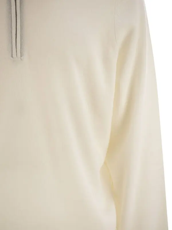 Brunello Cucinelli High-necked Cashmere Sweater With Zip Opening
