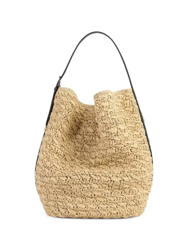 TOTEME Raffia Belted Tote Bag - Cream