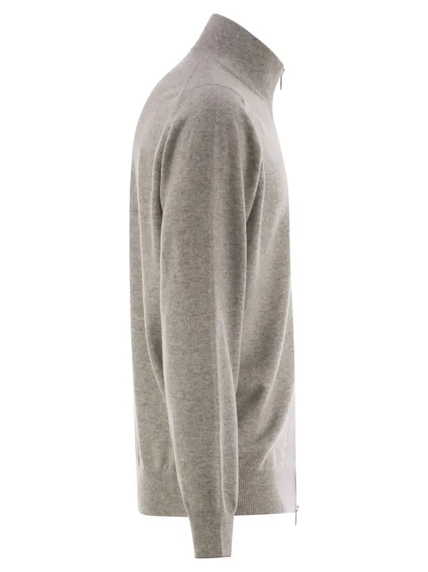 Brunello Cucinelli High-necked Cashmere Cardigan With Zip