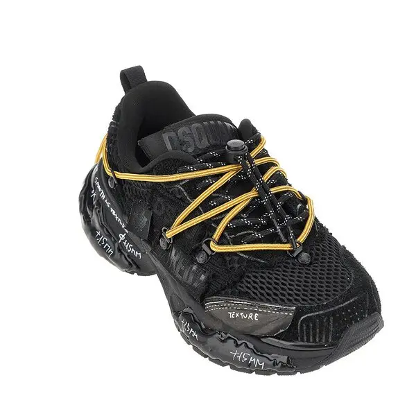 Dsquared2 Suede Leather And Mesh 'faster' Sneakers