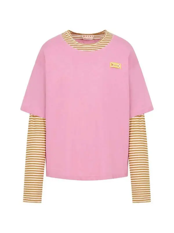 Marni Striped Logo T-shirt - Multicolor