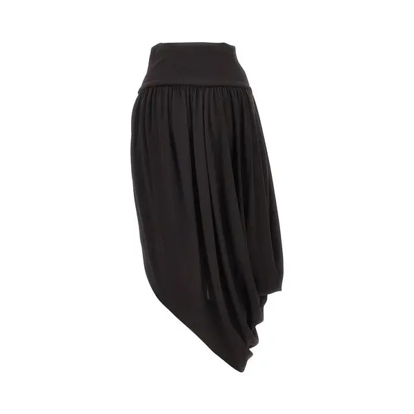 Alaïa Draped Jersey Midi Skirt