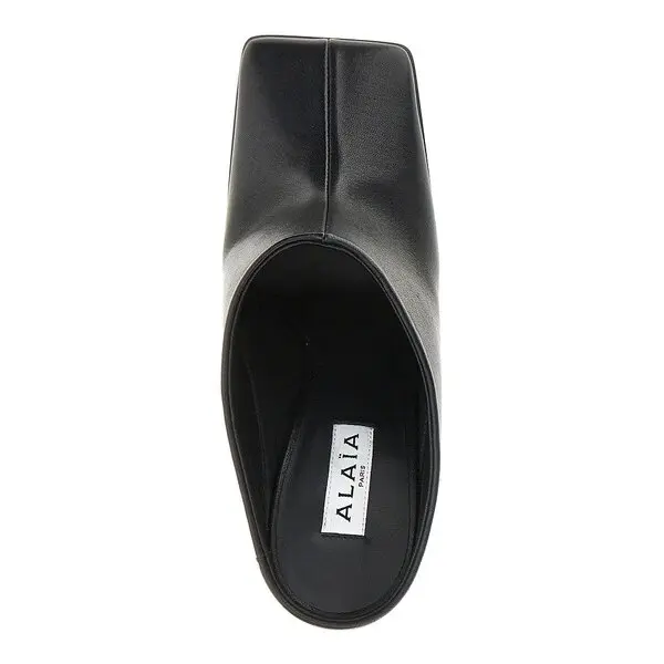 Alaïa Squared-toe Leather Mules