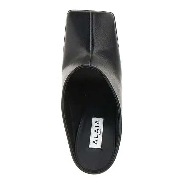 Alaïa Squared-toe Leather Mules