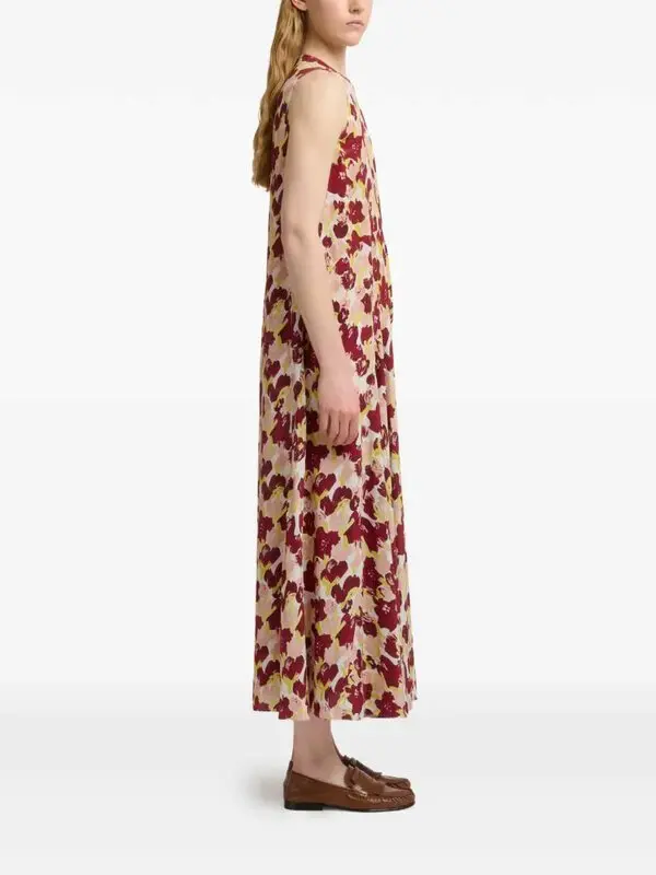 Marni Pleated Floral Dress - Multicolor