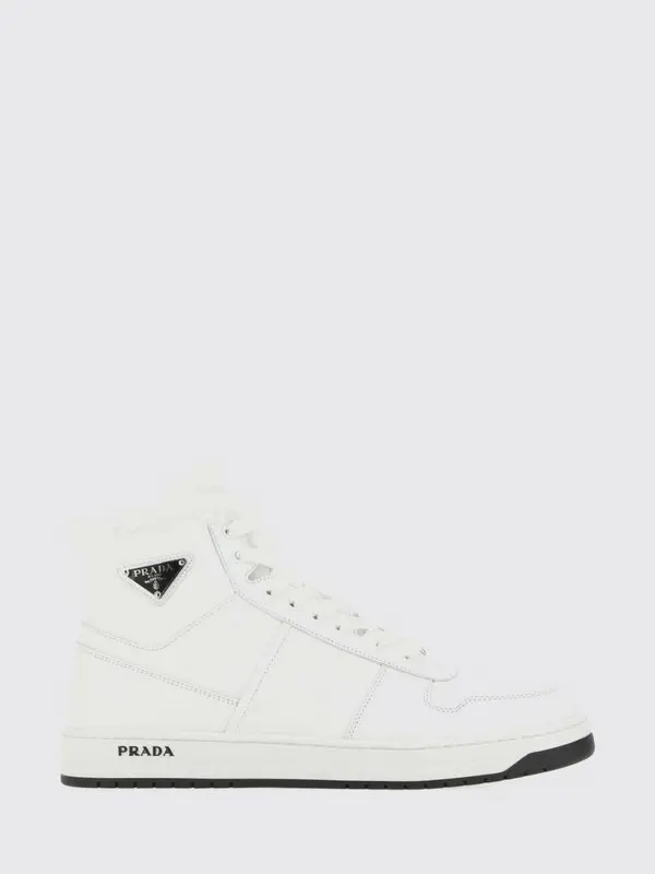 Prada Leather High Top Sneakers - White