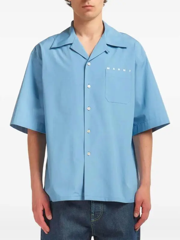 Marni T-shirt With Logo Pocket - Blue