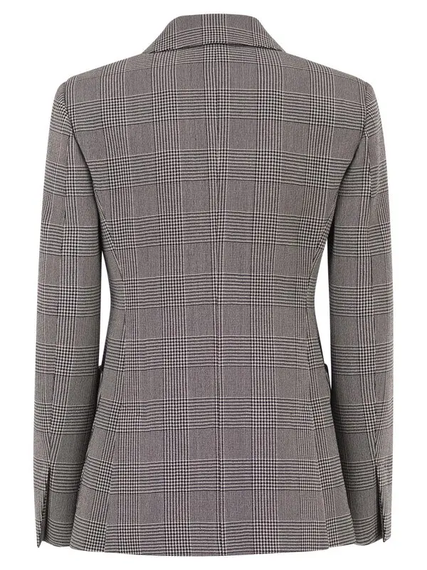 Max Mara Mxmaccordo Double-breasted Prince Of Wales Virgin Wool Blazer - Multicolor