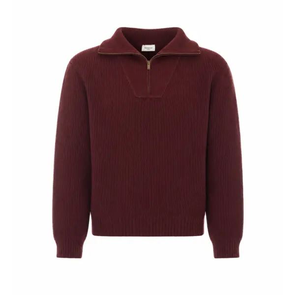Saint Laurent Knitted Zip Sweater - Red
